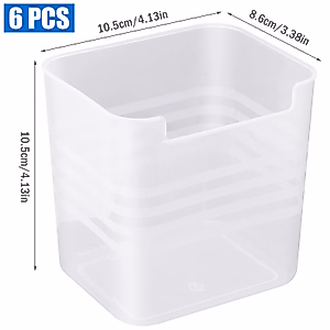 JJYHEHOT 6 PCS Fridge Organizer Bins, Refrigerator Side Door Storage Box, Plastic Clear Storage Container for Fridge Cupboard Pantry Snacks Tins Kitchen