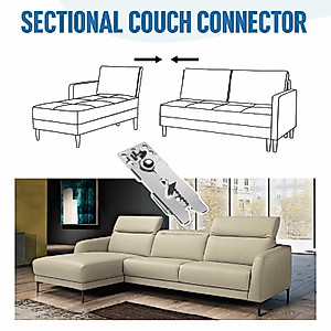 SKMYL Sofa Connector, Heavy Duty Sofa Snap Furniture Invisible Connector Head Snap with Mounting Screws, Sofa Connector Bracket for Loveseat Sofa and Other Furniture (Sofa Alligator Clips 2 Pairs)