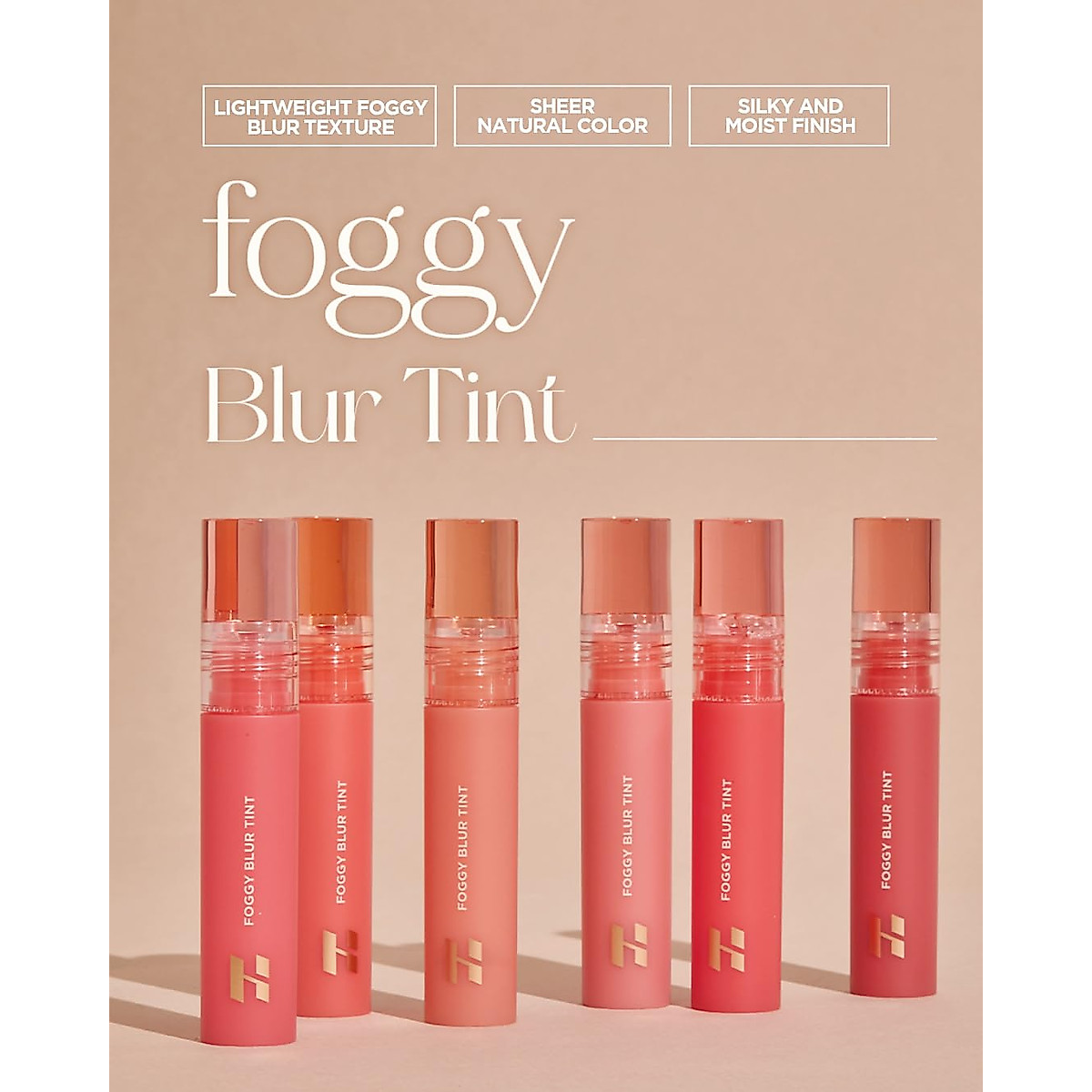 HOLIKA HOLIKA Foggy Blur Tint - Lightweight Airy Lip Makeup with Sheer Soft Color, Buildable Formula, Moisture & Silky Blur Fit, Pink Fruit Complex & Hyaluronic Acid, 0.14 fl.oz. (06 DOOZY)