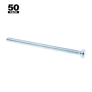 Prime-Line 9001528 Machine Screws, Flat Head, Phillips Drive, #10-24 X 4 in, Zinc Plated (50 Pack)