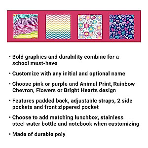 Let's Make Memories Personalized Kids Backpack with Lunch Box (Optional) - Pink, Flowers