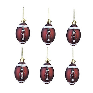 Beatifufu 6Pcs Automotive Accessories Out Door Decor Outdoor Hanging Decor Indoor Soccer Ball car Decoration Rugby Small Christmas Tree Ornaments Mini Christmas Ball Miniature Snow Globe