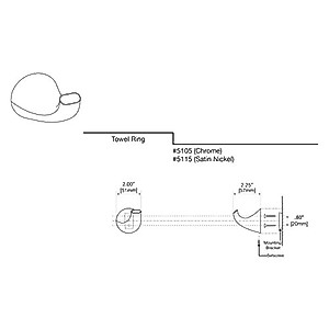 Gatco 5115 Brie Bathroom Robe Hook, Satin Nickel