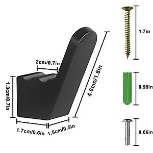 IBosins Coat Hooks Wall Mounted Coat Rack, 16.7'' Long, Entryway Hanging Coat Rack, Metal Wood Coat Rack with 5 Black Literary Rustic Hooks, Decorative Hooks Rail for Coat, Bag, Towel, Hat