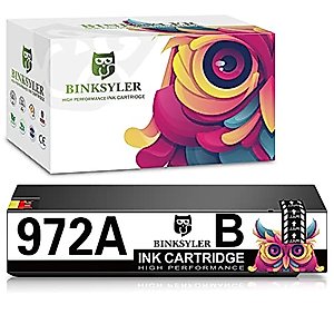 BINKSYLER Compatible 972A 972 Black Ink Cartridges Replacement for HP 972A 972 (f6t80) to Work with HP Pagewide Pro 477dw 377dw 577dw 477dn 452dn 452dw 552dw P55250dw P57750dw Printer (1 Black)