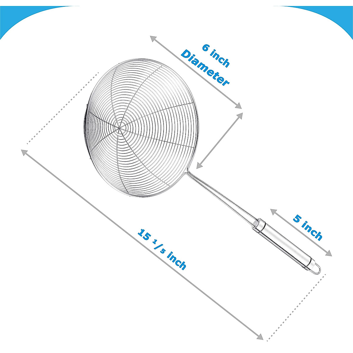 Stainless Steel Spider Strainer Wire Skimmer Drainer For Cooking Ladle, Deep Fryer Frying, Pasta Noodle, Cooking Wok, Falafel, Grease Catcher, Kitchen Long Spoon, Fat Separator, Pot Scoop Tool