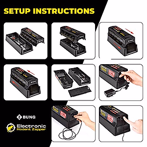 Ebung Electric Mouse Trap and Rat, Rodent, Chipmunk Zapper That Work— Instant and Humane Rodent Mice Killer – Powerful 7000 V Electrical Beam – Mess-Free Operation – Works Safe and Durable