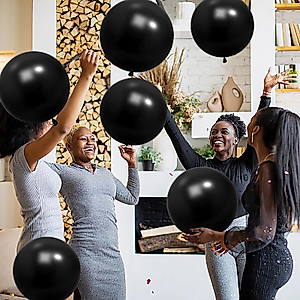 30pcs 18 inch big black balloons Latex Large Round Helium Balloons for Christmas Thanksgiving Baby Shower Wedding Birthday Father's Day Party Decorations