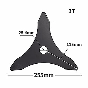 Aurorad Professional 1pc 3 Teeth Brush Cutter Blade Grass Trimmer Blade Brush Cutter Cutting Disc Garden Tools