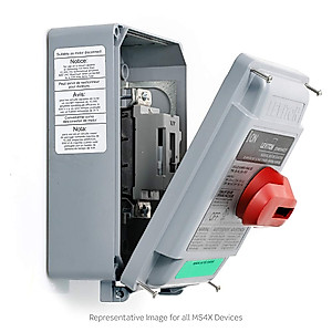Leviton MS4X-303 30 Amp, 600 VAC, 3-Pole, Non-Fused Manual Motor Starter, Suitable as Motor Disconnect, Type 4X Thermoplastic Enclosure, IP67-Watertight
