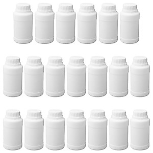 Othmro 20pcs 8.45oz/250ml Plastic Bottles, Lab Chemical Reagent Bottle, Length 119mm Wide Mouth Laboratory Reagent Bottle, Sample Sealing Liquid Storage Container for Food Stores White