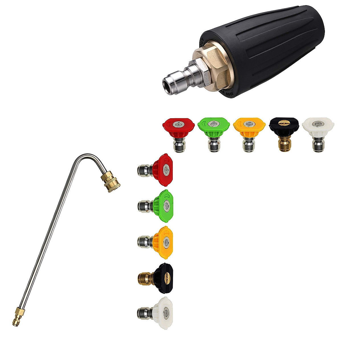 M MINGLE Pressure Washer Gutter Cleaner Attachment, Turbo Nozzle for Pressure Washer, 10 Nozzle Tips