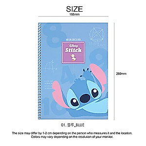 Stitch Character Half Line Spring Note - Cute 10.2 x 7.4 in Spiral Bound Notebook with Unique Half-Lined Pages, Durable Hardcover, Ideal for Writing & Drawing - for Students, Kids and Adults (Green)