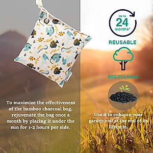 HOMLT Activated Bamboo Charcoal Air Purifying Bags (200g x4)- Natural Kids and Pet-Friendly Air Purifier, Deodorizer, Dehumidifier -Odor Eliminator, Moisture Absorber, Freshener for Home & Car (Ocean)