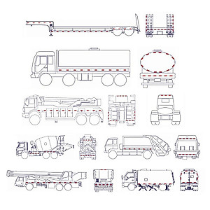 MFC PRO 6" Rectangular Stick-on/Screw Mount Reflectors (Kit 3/Yellow+Red)