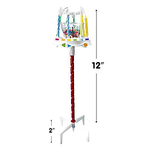 BEST PARTY EVER! Sprinkle Fountain Birthday Candle with 32 Candles, Reusable Sprinkle Spinning Birthday Cake Topper, Decorate Your Cake in Sprinkles