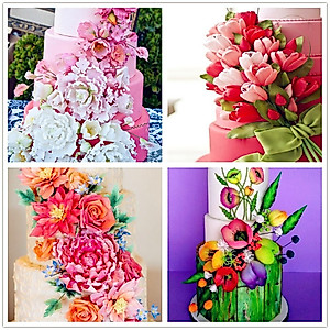 26Pcs Stainless Steel Gum Paste Flower and Leaf Cutter Set Fondant Flower Cookie Cutter Sugarcraft Flower Making Tool for Wedding,Birthday Cake Decorating