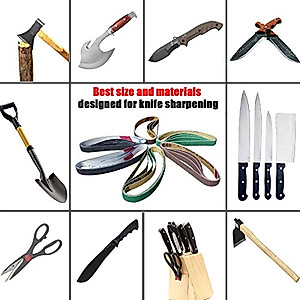 Tockrop 24 Pack 1/2" x 12" Replacement Sharpening Belt Kit for Official Work Sharp (WSKTS & WSKTS-KT/Mk.1 & Mk.2) Knife & Tool Sharpener - 80/120/240/400/1000/1200 Grits Sander Belt