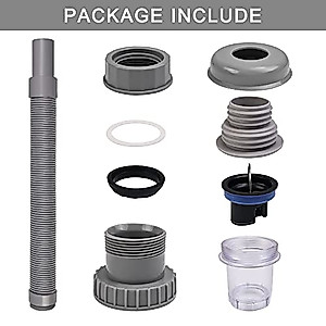 Anti-Odor 1-1/4 Inch Expandable Flexible 17-42 Inch Universal Kitchen Sink Sewer Drain Pipe Tube S Trap, Bathroom Vanity Sink Drain Plumbing P Trap Tubing (Gray)