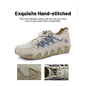 Dbeck Women's Casual Jogging Shoes Athletic Walking Shoes for Outdoor Activities Lightweight Mesh Sports Sneakers with Adjustable Lace, Blue, 8