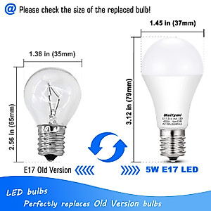 Heifymi E17 Intermediate Base 5W LED Bulb, 40 Watts Equivalent, Neutral/Natural White 4000K, 500 Lumens, AC120 Volts, LED Replacement for Chandelier Ceiling Fan Lights Bulbs, Non-dimmable(4 Pack)