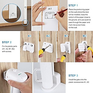 Retractable Baby Gate Extra Wide 35" Tall, Extends to 70" Wide Mesh Pet Gates for Kids or Pets with 2 Sets of Mounting Hardware Indoor Outdoor Wide Baby Gate Dog Gates for Doorways, Stairs (35" x 70")