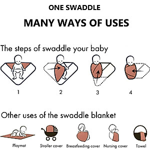 Bayceen Stretchy Swaddle Blanket for Newborns Baby Girl Swaddle and Headband Set Receiving Blanket 35 x 35 inches Swaddle Set (Blush)