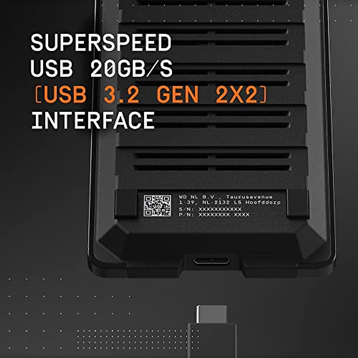 Western Digital 1TB P50 Game Drive SSD - Portable External Solid State Drive, Compatible with Playstation, Xbox, PC, & Mac, Up to 2,000 MB/s - WDBA3S0010BBK-WESN