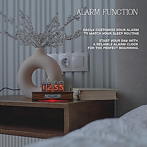 Authentic Nixie Tube Clock Bundle with Spare IN-14 Nixie Tube, Motion Temperature Humidity Sensors, Dual RGB LED Backlight, Alarm Clock, Visual Effects, Replaceable Nixie Tubes, Made in Ukraine