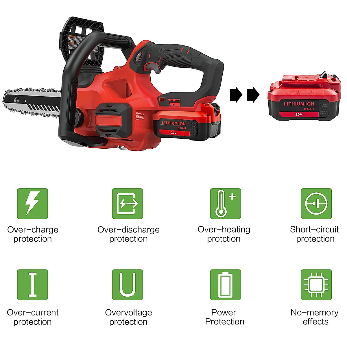 ARyee CMCB202 CMCB205 6.0Ah 20V Battery Replacement for Craftsman 20V Lithium Battery CMCB204 CMCB204-2 CMCB202 CMCB202-2 CMCB201 CMCB206 CMCS500B CMCD700C Craftsman V20 Battery