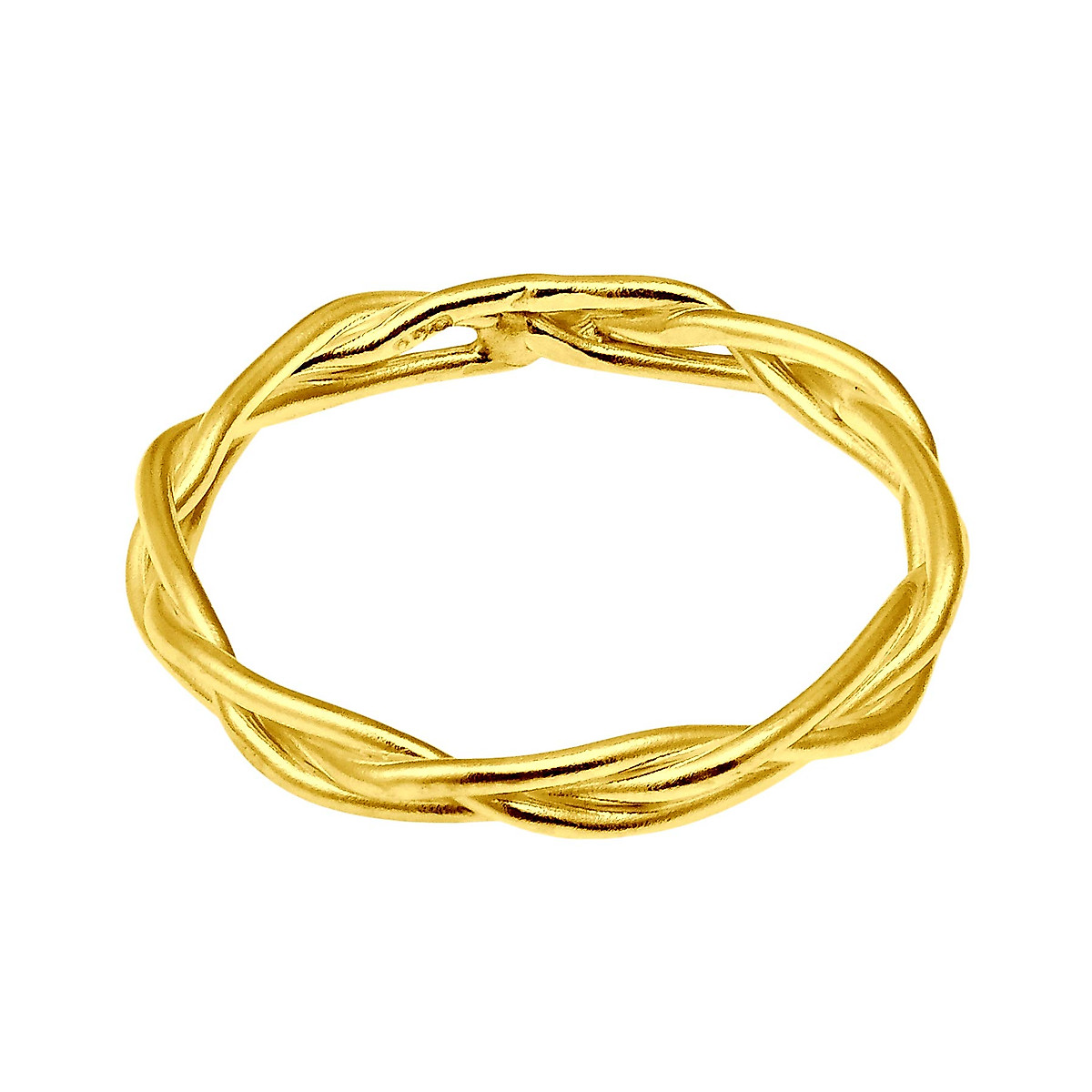 AeraVida Crown of Thorn Weave Wire Braid Gold Plated Over .925 Sterling Silver Band Ring (8) | Unique and Elegant Jewelry Accessory for Women