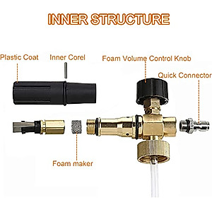 PWACCS High Pressure Washer Gun with Foam Cannon, Car Wash Foam Gun Kit, Soap Snow Foam Lance for Power Washer, 5 Spray Nozzles Included, 1/4 inch Quick Connector