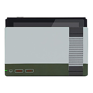 eXtremeRate Custom Soft Touch Grip Faceplate for Nintendo Switch Dock, Classics NES Style Patterned DIY Replacement Housing Shell for Nintendo Switch Dock - Dock NOT Included
