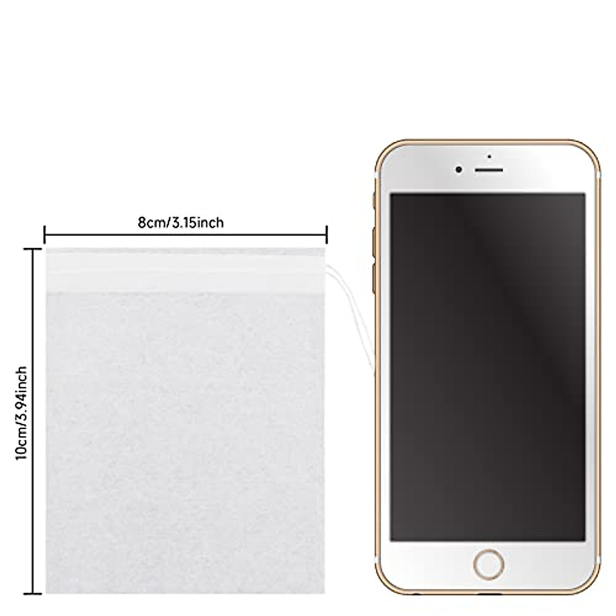 NEPAK 100 Pcs Disposable Tea Bags for Loose Leaf Tea,Empty Tea Bags with Drawstring,Tea Filter Bags for Loose Tea(3.15 x 3.94 inches)