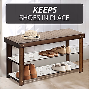 FIFTY FEET 12X120 Inch Shelf Liner for Kitchen Cabinets, PVC Drawer Liner for Dresser Non-Slip Bathroom, Non-Adhesive Cabinet Liner Washable (Beige Circle)(1 Roll)