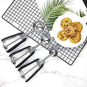 HOMURE H Cookie Scoop 2 Tablespoon, Size #40 Cookie Dough Scoop, 2 Tbsp/ 30 ml/ 1 oz Cookie Scoop for Baking, Spring-Loaded Scoop, 18/8 Stainless Steel, Comfortable Grip