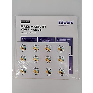 Set of 48 Sticker Thank You Bee Decal Small Phone Mini Logo Birthday Parties Envelopes Labels Seals Shower Favor 1.2 inches Each