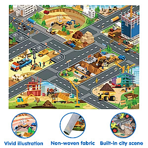 iPlay, iLearn Toddler Construction Toy Trucks, Baby Mini Push Go Cars W/Playmat, Kid Pocket Construction Vehicle, Little Excavator Dump Bulldozer, Birthday Gifts for 6 9 12 18 Month 1 2 3 Year Old Boy