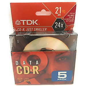 TDK Data CD-R 21 Min 24X 5 Pack Mini Discs