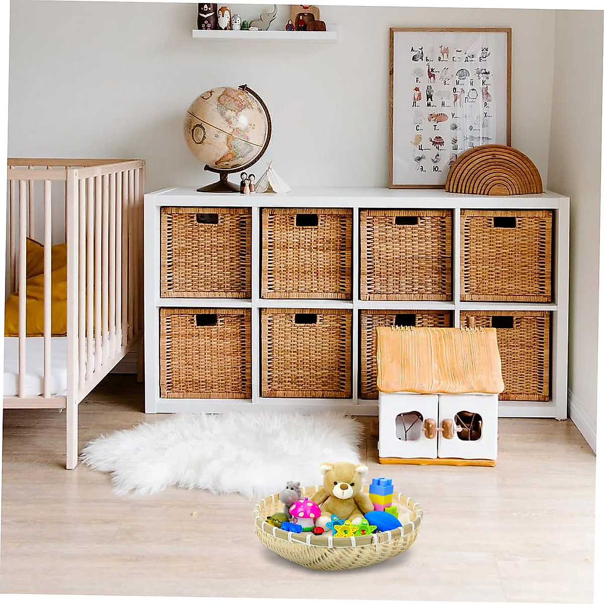 Alipis 3Pcs bamboo three piece set Bread Basket Tray wicker food shallow plate fruit rattan basket wicker basket tray fruit display basket Rattan Bread Basket wicker tray dining table egg