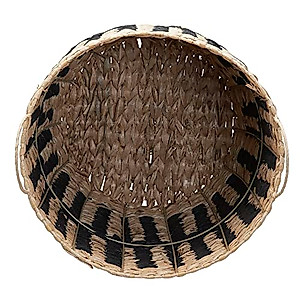 Household Essentials, Natural and Black Cattail and Paper Pillar Basket