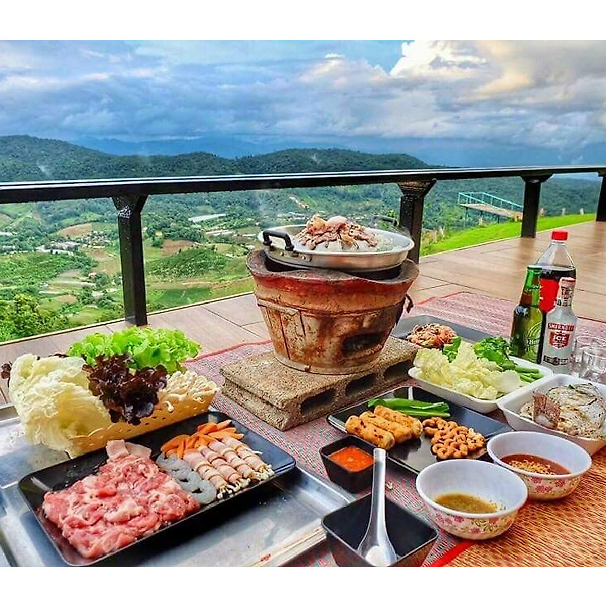 Cozinest Mookata Thai Korean Bbq Smoke Steak Grill Charcoal Pan Pork Hot Pot Aluminium Asian Cookware Style 12" 14" 16" (14 inch (35 cm)