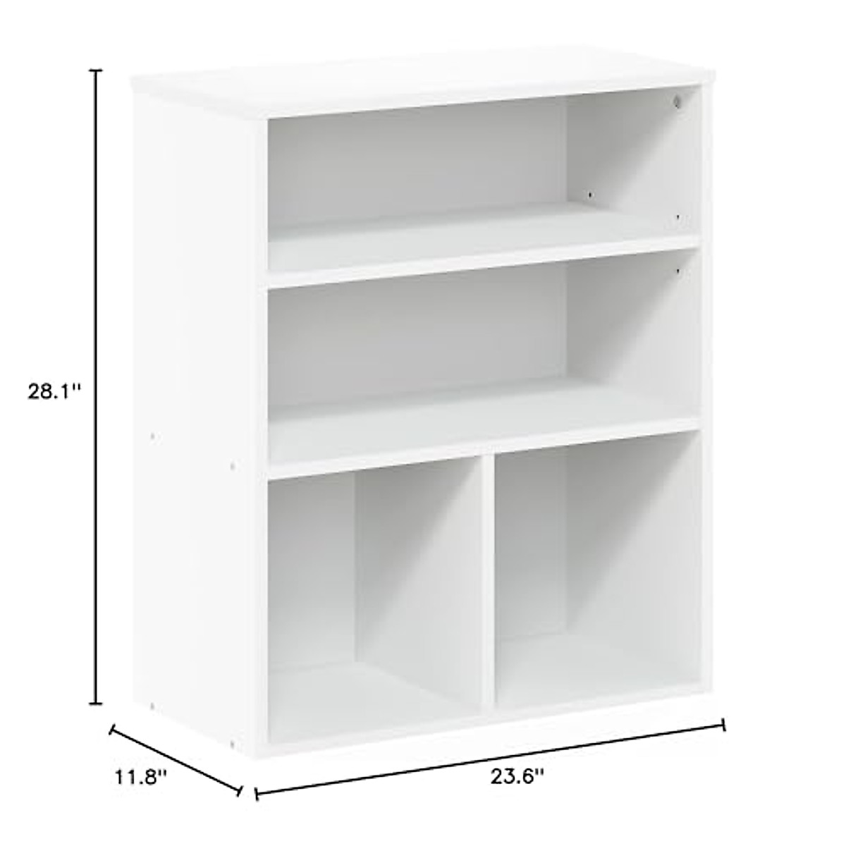 Furinno Pasir 3 Tier Display Bookcase, White