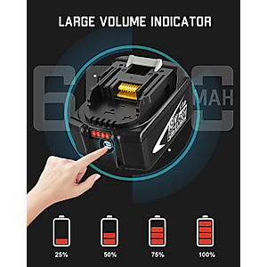 GERIT BATT Upgraded to 6.0Ah BL1860 Replacement for 18V Battery Compatible with 18V Battery Lithium Ion BL1860B BL1850 BL1850B BL1840 BL1840B BL1830 BL1830B BL1815 BL1815B(Multi)