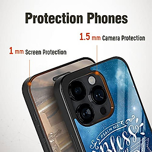 Bible Verses Quotes Phone Cases Bless God Blue Suitable for iPhone 11 12 13 14 Pro Max Plus Mini X 7 8 SE | Samsung Note 7 8 9 10 20 S21 S22 S23 Ultra Plus | Moto G Stylus | Pixel 4a 5XL 6 7 (White)