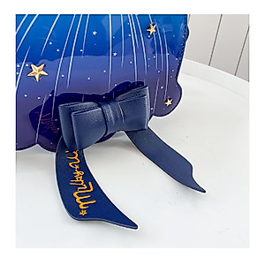 GK-O Women Jellyfish Handbag Crossbody Bag Fantasy Submarine Jellyfish Shoulder Bag Fake Pearl Bow Knot Rivet Messenger Bag (Blue)