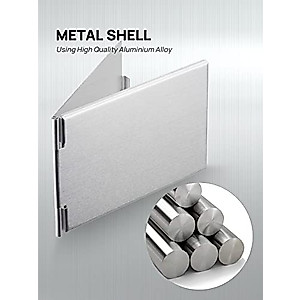 MIRRORNOVA Portable Folding Mirror, Ultra-Slim Durable Makeup Tabletop Mirror for Travel with Aluminum Shell, Mini Size, 3.3''