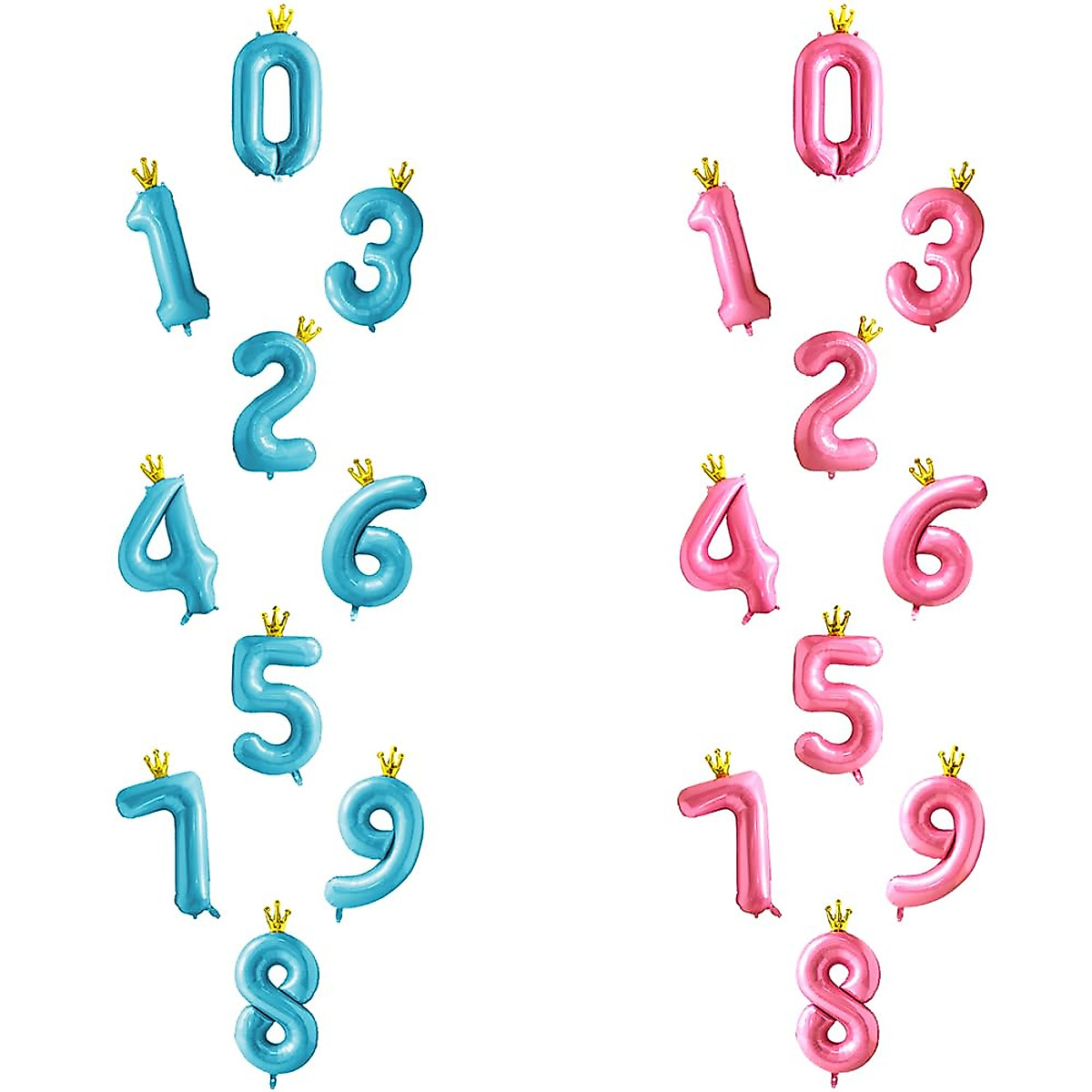 Digit Five Balloon Pink Crown Balloon 5 Year Old Sign Decor, Number 5 Foil Balloon 5th Birthday Balloon Decorations 5 Number Balloons for Wedding Bridal Shower Engagement Photo Shoot Anniversary