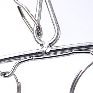 Z ZICOME 2 Pack Stainless Steel Hanging Drying Rack Clothes Hanger with 10 Clips for Drying Small Items, Socks, Underwear, Diapers, Bras, Baby Clothes, Towels, Face Masks, Gloves