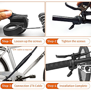 E-Bike 108X Left Thumb Throttle Speed Control 3 Pin Waterproof Connector 12V 24V 36V 48V 72V for Electric Scooters and EBike (108X-L Waterproof Plug)